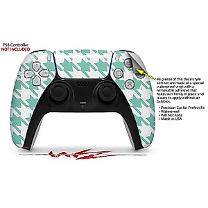 WraptorSkinz Skin Wrap compatible with Sony PS5 DualSense Controller Houndstooth Seafoam Green (CONTROLLER NOT INCLUDED)
