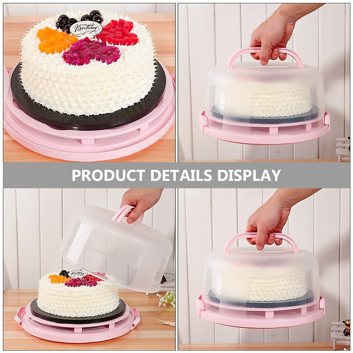 UPKOCH Clear Cake Carrier Cake Container Birthday Cake Case Cake Carrying Case Handheld Cake Case 10 Inch Cake Carrier Multi-function Cake Case Round Cake Carrier Cake Packing Holder