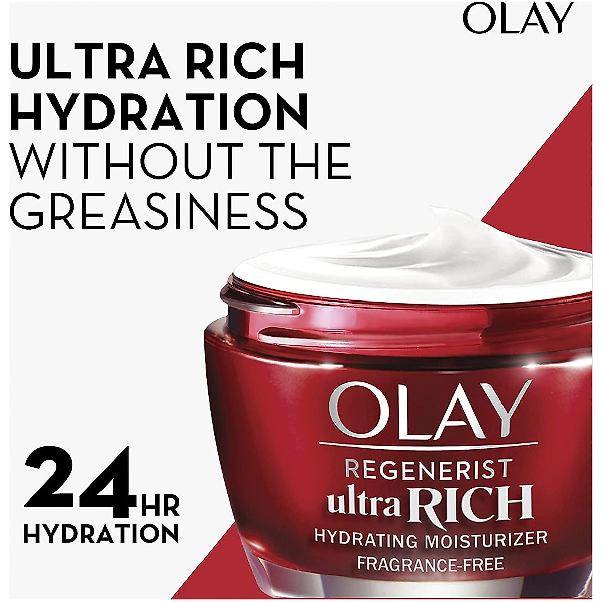 Ultra Rich ΟΙay Hydrating Moisturizer Face Cream FRAGRANCE FREE - 1.7oz (PACK OF 2)