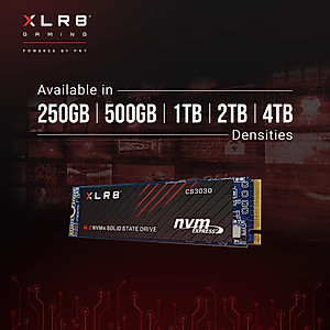 PNY XLR8 CS3030 1TB M.2 PCIe NVMe Gen3 x4 Internal Solid State Drive (SSD), Read Up to 3,500 - M280CS3030-1TB-RB