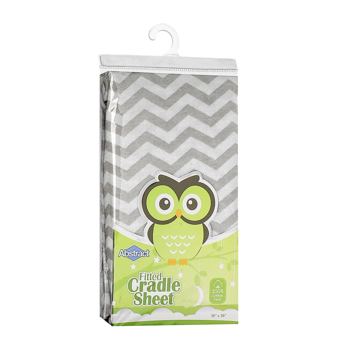 Abstract Jersey Cotton Knit Cradle Sheets - Ultra Soft Cradle Sheets Fitted 18" x 36" for Boys Girls Baby - Universal - Snug Fitted 6" Deep Pocket - Cotton - 18"x36" (Zigzag Grey)