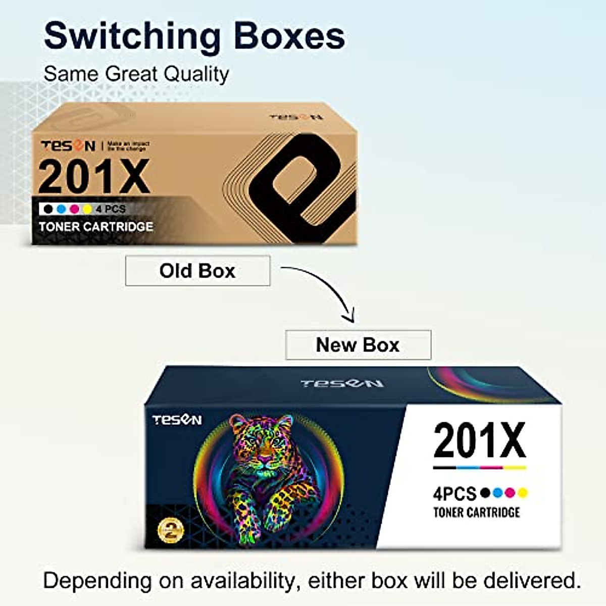 TESEN 201X CF400X (with New Chips) Remanufactured Toner Cartridge Replacement for HP 201X CF400X for HP Color Pro M252n M252dw MFP M277n M277dw M277c6 M274n (Black, 4PK) Green Series