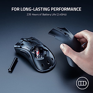 Razer USB DeathAdder V2 X Hyperspeed: Award-Winning Ergonomic Design - 235hr Battery Life - 7 Programmable Buttons (Renewed)