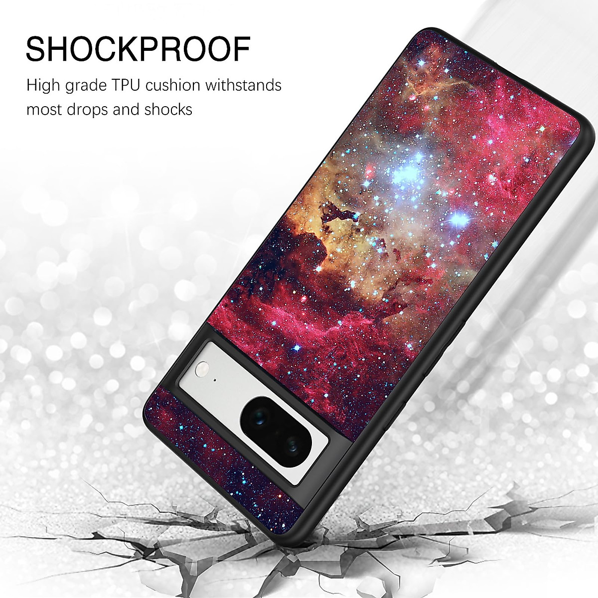 BENTOBEN for Google Pixel 7 Case, Slim Fit Glow in The Dark Hybrid Hard PC Soft TPU Bumper Drop Protective Girls Women Men Phone Cover for Google Pixel 7 6.3", Nebula/Galaxy