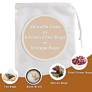 Kimmama 4 Pack Nut Milk Bag,Food Grade Nylon Nut Bag Strainer,7.9 x 11.8 inch Cheese Cloth Bag for Straining Fruit Juice,Nut Milk,Doufu,Almond,Coffee,Yogurt and Soup (Nylon, 7.9x11.8)