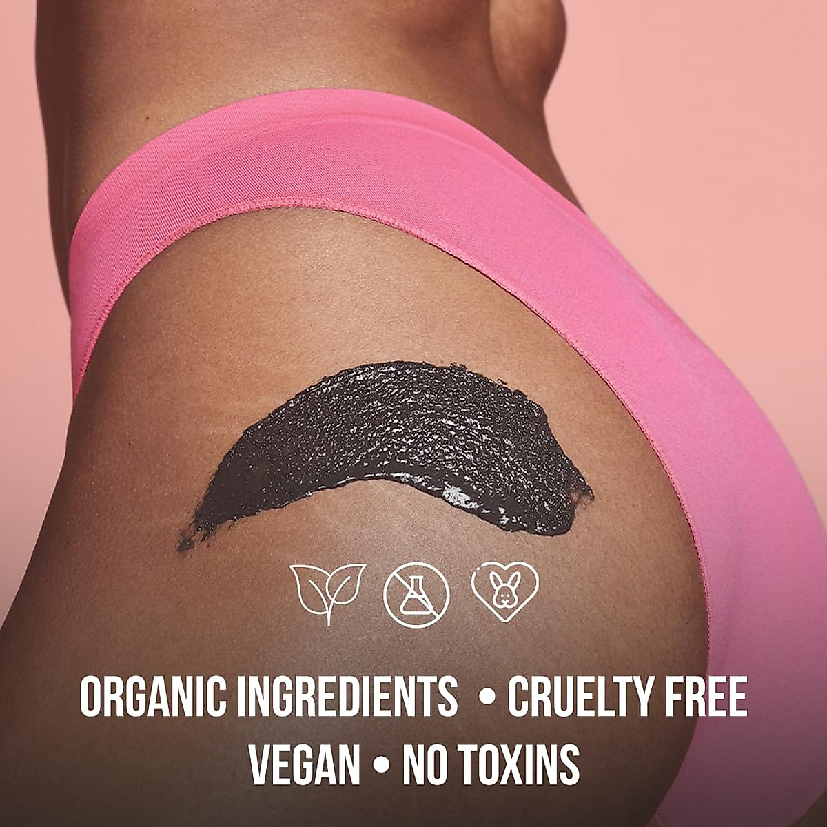 Charcoal Scrub, Moisturizing and Exfoliating Face Foot & Body Scrub, Organic Scrub Fights Stretch Marks, Fine Lines and Natural Exfoliator Salt Body Scrub for Toning Skin Cellulite Skin Care Body