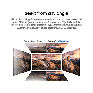 SAMSUNG 28-Inch ViewFinity UR55 Series 4K UHD IPS Computer Monitor, HDR10, AMD FreeSync, HDMI 2.0 and DisplayPort 1.2, Bezelless Display, Eye Care, LU28R550UQNXZA, 2023