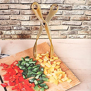 Hand crafted Natural Material Horn Salad Servers Ergonomic Scissors Shape Buffet Tongs Buffet Party Catering Serving Tongs Salad Tongs Cake Tongs Bread Tongs Kitchen Tongs