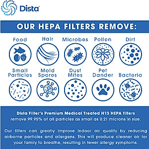 Dista Filter - Premium H13 True HEPA Replacement Filter, Compatible with SilverOnyx 5-Speed Air Purifier KJ150F-C02, 4-in-1 H13 Grade True HEPA filter, For Large Room 500 sq ft 2-Pack