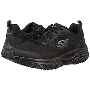 Skechers Women's Athletic lace up Arch Fit Sr Health Care Professional Shoe, Black, 7.5