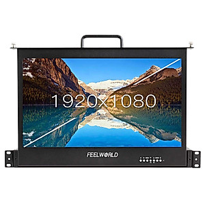 FEELWORLD SC173-HSD 17.3 Inch Pullout Rackmount Monitor 1RU Full HD 3G-SDI/HDMI 1920x1080 (3G-SDI/HDMI)