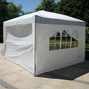 10'x10'EZ Pop UP Wedding Party Tent Folding Gazebo Canopy W/SIDES & Carry Bag