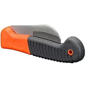 Edward Tools Electrician Curved Blade Knife - Lockback Folding Design Utility Knife - Stainless Steel Knife For Cable Stripping, Cutting Insulation, Cable Ties, Tape, Pulls Cuts, Splicing - Ergo Grip