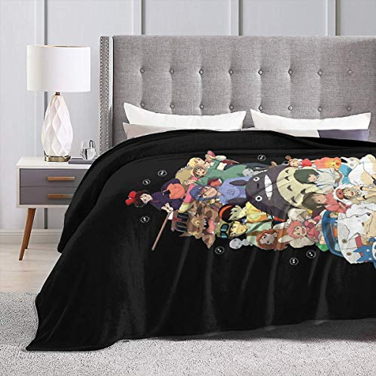 S-tudio Gh-ibli Super Soft Lightweight Microfiber Fuzzy Plush Throw Blanket 60"x50"