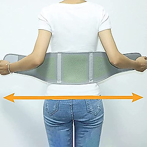 Self-Heating Wormwood Waist Belt, Magnetic Nursing Lumbar Support Waist Heating, 45° Lasting Self Heating Breathable Support Belt, Portable Menstrual Heating Pad, for Abdominal Pain Relief. (S)