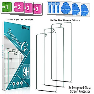 Slanku [3-Pack] Screen Protector for Xiaomi Redmi Note 10 Pro, Note 10 Pro Max Tempered Glass, 9H Hardness, AntiScratch, Bubble-Free, Case Friendly