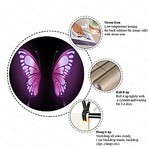 KUKUSOUL 7x5ft Purple Butterfly Wings Backdrop Shining Portrait Photography Background for Birthday Party Decor Banner Photo Booth Professional Studio Props KUBQY049