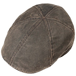 Stetson Level Distressed Cotton Duckbill Flat Cap Large Brown