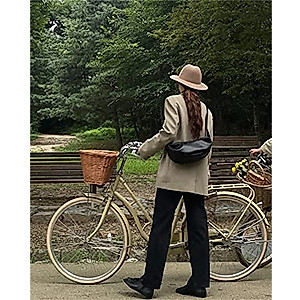 Women's Soft Surface Cowhide Hobo Bag Casual Leather Crossbody Bag Crescent Shoulder Bag Black