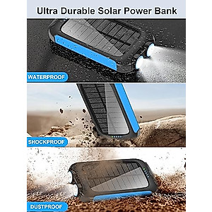 𝟮𝟬𝟮4 𝙐𝙥𝙜𝙧𝙖𝙙𝙚 Solar Power Bank -38800mAh Waterproof Portable Solar Phone Charger with LED Flashlight/Fast Charge USB C External Backup Battery Pack for All Cell Phones & Electronic Devices