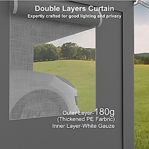 Carport 10x20ft Heavy Duty Portable Garage，Upgraded Carport with 4 Roll-up Doors & 4 Ventilated Windows, Reinforced Steel Poles, UV Resistant All-Season Waterproof Tarp, for Car, Truck, Boat