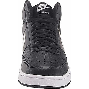 Nike Women's Court Vision Mid Sneaker, Black/White, 8 Regular US