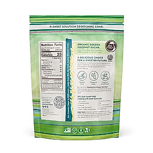 Big Tree Farms Organic Coconut Sugar, Vegan, Gluten Free, Paleo, Certified Kosher, Cane Sugar Alternative, Substitute for Baking, Non GMO, Low Glycemic, Unrefined, Fair Trade, Golden, 1 lb