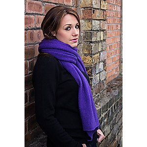 Love Cashmere Women's 100% Cashmere Wrap Scarf - White - hand made in Scotland RRP $350