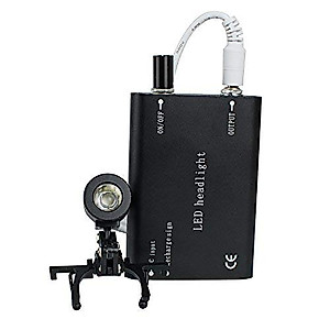 Denshine Portable Black Dental Headlight, Head Light, Headlamp for Dental Surgical Medical Binocular Loupe with Premium Bag
