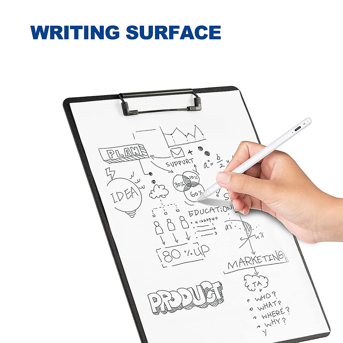 Rammos Magnetic Clipboards 2 Packs Black Clip Board with Magnetic 12.3" x 8.9" Clipboard for Office Classroom Home Refrigerator(Black)