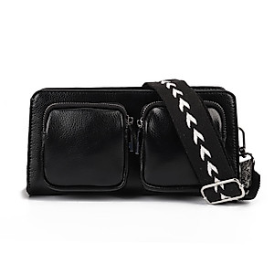 Small Crossbody Bag Leather Shoulder Bag for Women Stylish Designer Purses Retro Wallet Handbags with Coin Purse