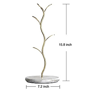 Coffee Mug Holder,Mug Rack Countertop,Leaf Shaped Mug Tree for Counter,Coffee Tea Cup Mug Holder Stand for Countertop,Perfect Coffee Bar Accessory & Kitchen Home Organizer Gold (Mug Not Included)