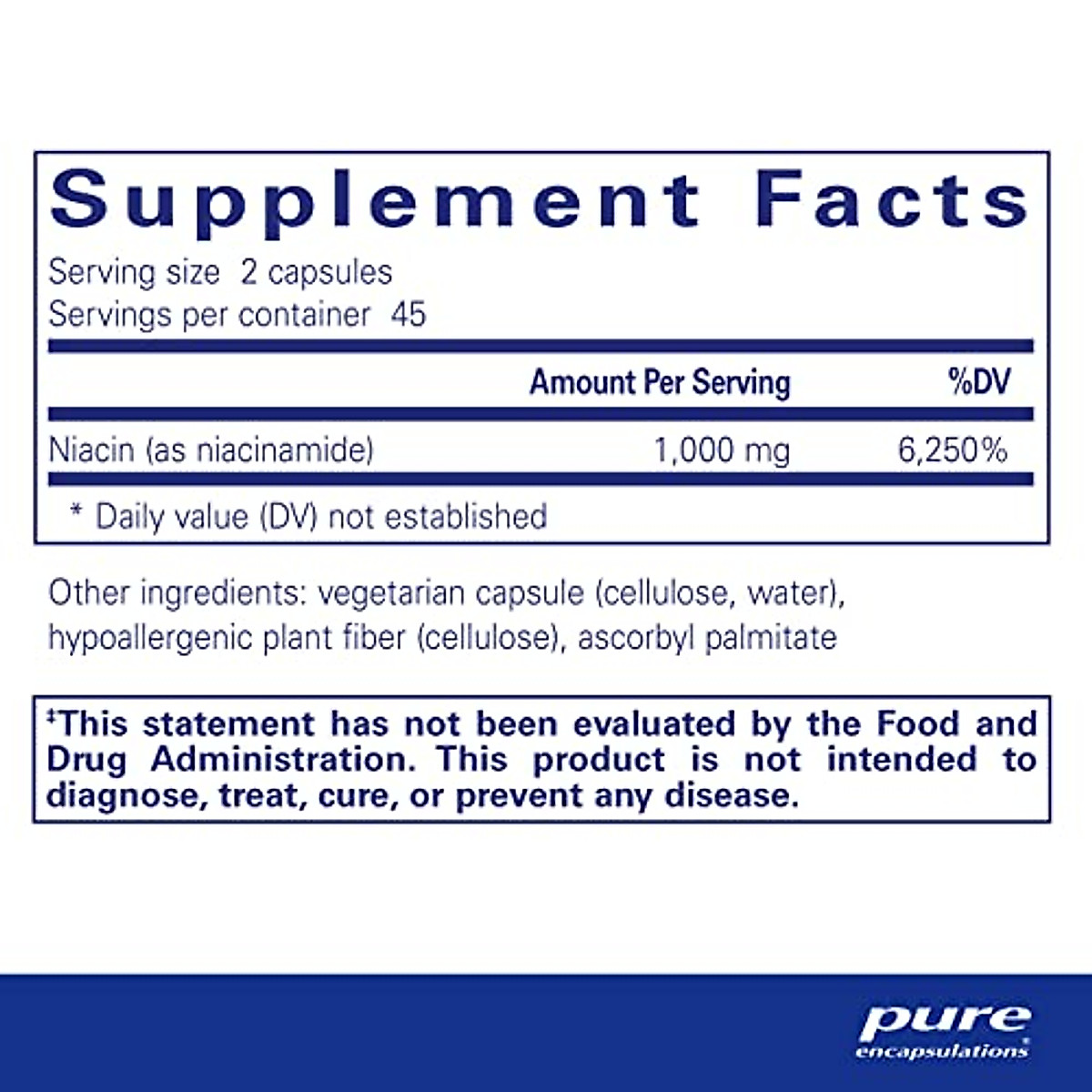 Pure Encapsulations Niacinamide | Vitamin B3 Supplement to Support Energy Metabolism, Joint Mobility, and Metabolic Function* | 90 Capsules