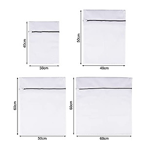 Washable Garment Delicates Laundry Bags - Simply JT Pack of 4 (1XL, 1L, 1M, 1S). Durable 120g Honey Comb Mesh Reusable Washing Bag for Underwear Bra Lingerie Clothes and Organization for Travel