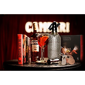 Smoky Dog - Premium Glass Soda Siphon with Stainless Steel Mesh cover - 1 Liter, Retro Design, Vintage Replica for Premium Cocktails and Sparkling Beverages at Home or Bar,