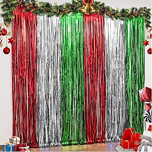 Rose Gold Tinsel Curtain Party Backdrop- Foil Fringe Curtain Streamers for Bachelorette Party Decorations Bride to Be Birthday Girls Streamers Party Decor 4 Packs(2M-78IN) (Rose Gold)