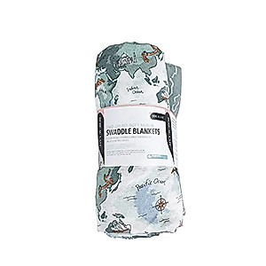 Swaddle Blanket, Boutique Muslin Blankets for Girls & Boys, Baby Receiving Swaddles, Ideal Newborn & Infant Swaddling Set, Perfect Shower Gifts, 2 Pack (World Map + Someday)