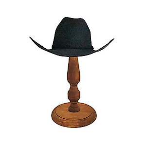 Owlgift Rustic Brown Vintage Style Wood Hat Stand, Wig Holder Display, Helmet Organizer Storage