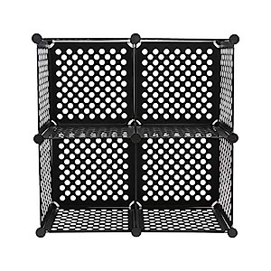 Organize It All Set of 4 Stacking Cubes, Dimensions: 30.2 x 30.2 x 14.8 inches, Stackable Cubes, Great for Any Room, Home Organization, Black