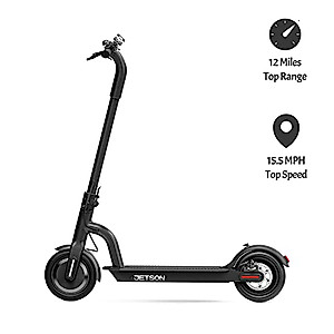 Jetson Eris Adult Electric Scooter - Includes Easy Folding Mechanism, LCD Display, Integrated Phone Holder, Reach Speeds up to 14 MPH, Range of up to 12 Miles, Ages 12+, Black, JERIS-BLK