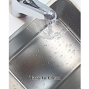 VCEPJH Stainless Steel Litter Box for Cats Metal Litter Pan with High Sides for Odor Control Non Stick Easy to Clean Rustproof (15.7'' x 11.8'' x 5.9'')