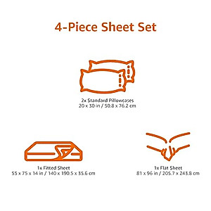 Amazon Basics 4 Piece Bed Sheets Set, 100% Cotton Jersey, Includes Super Soft, Flat and Fitted Sheets, Pillowcase, Full, Oatmeal, Solid