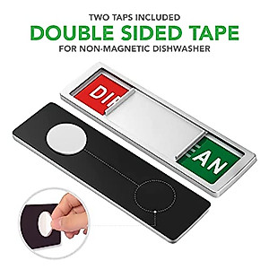 Dishwasher Magnet, Clean Dirty Sign Indicator for Dishwasher Non-Scratch Easy to Read and Strong Slide for Changing Signs, Sleek and Convenient Design, Heavy Duty Magnet with Optional Stickers
