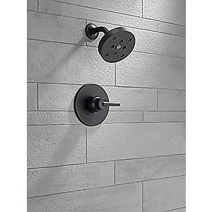 Delta Faucet Trinsic 14 Series Single-Function Black Shower Valve Trim Kit, Shower Handle, Delta Shower Trim Kit, Matte Black T14059-BL (Valve Not Included)