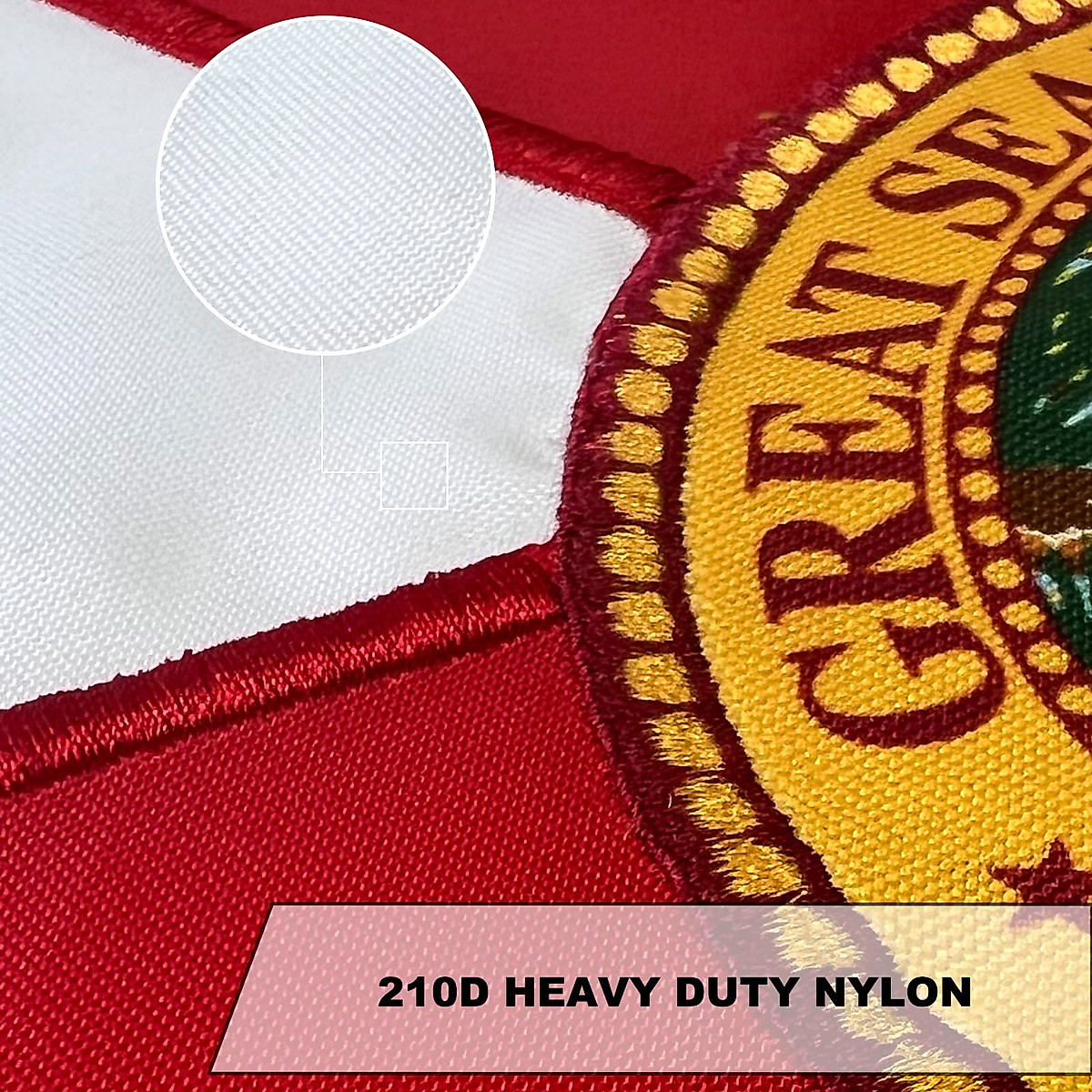 AZCOVER Florida Flag 12x18, Embroidered State Flag for Boat with 2 Brass Grommets