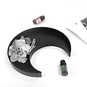 SDGH Entrance Living Room Crystal Wooden Aromatherapy Tray Decorative Stone Essential Oil Display Wooden Moon Tray