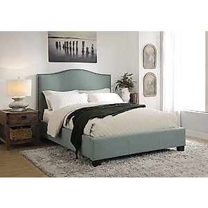 Modus Furniture Solid Wood Footboard-Storage Bed, California King, Ariana - Bluebird