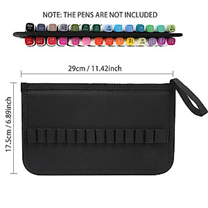 BOMKEE 28 Slots Pencil Sleeve, Binder Pencil Case Inner Page Carrying Pen Pad Fit for Cosmetic Brush, Crayon, Color Pencil, Gel Pen