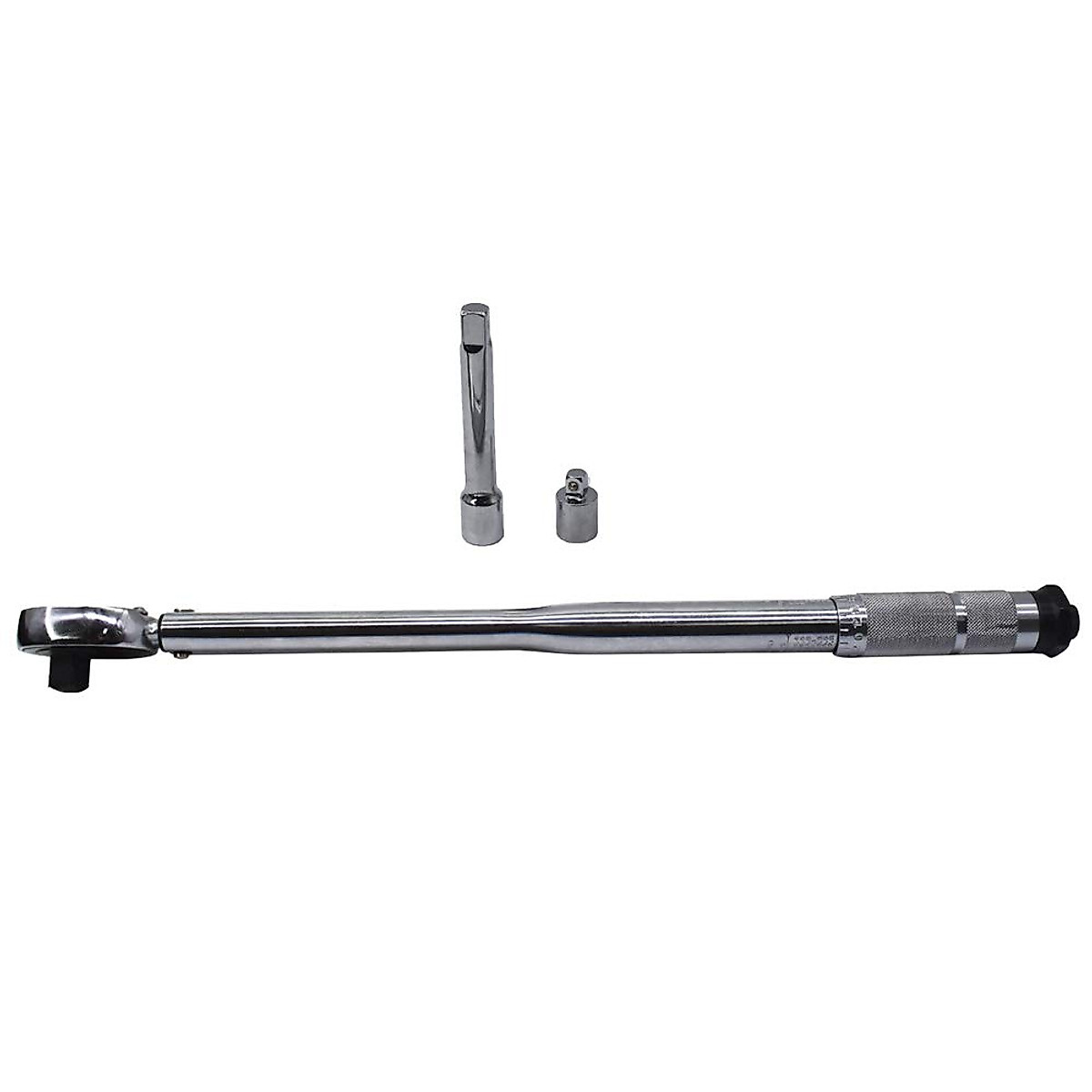 Drive Click Torque Wrench Set 10-150 ft/lb(13.6-203.5Nm) with 3/8" Adapter and 5" Long Extension Bar