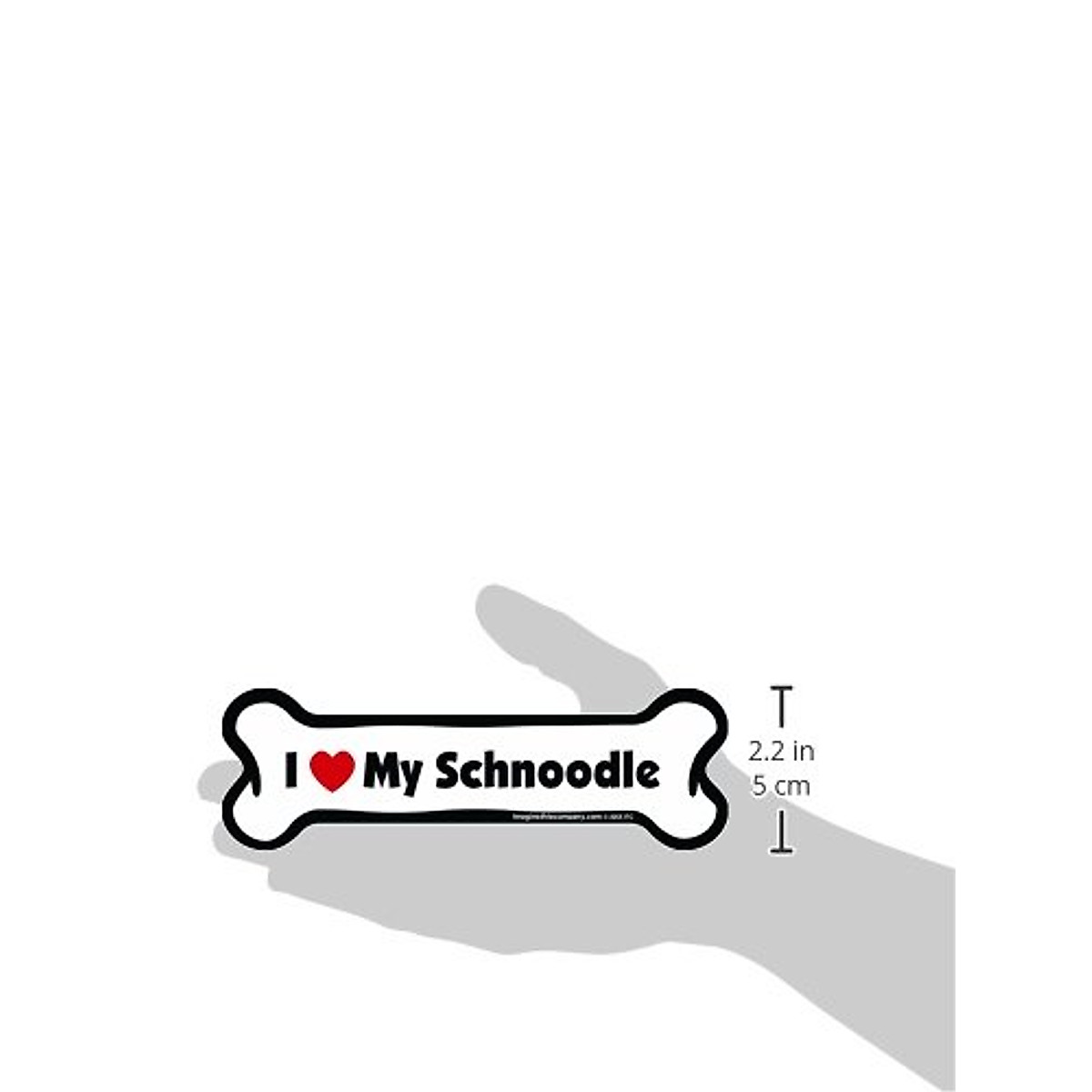 Imagine This Bone Car Magnet, I Love My Schnoodle, 2-Inch by 7-Inch